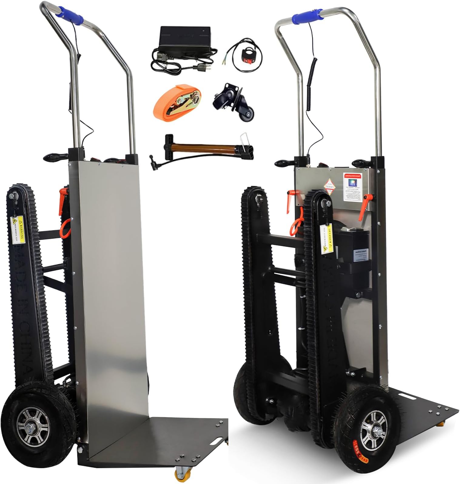 1250W Electric Stair Climbing Hand Truck with Rubber Tracks, 900lbs ...