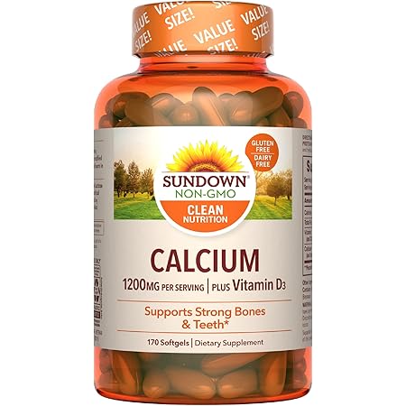 Amazon.com: Sundown Calcium 1200mg with Vitamin D3 25mcg Softgels for ...