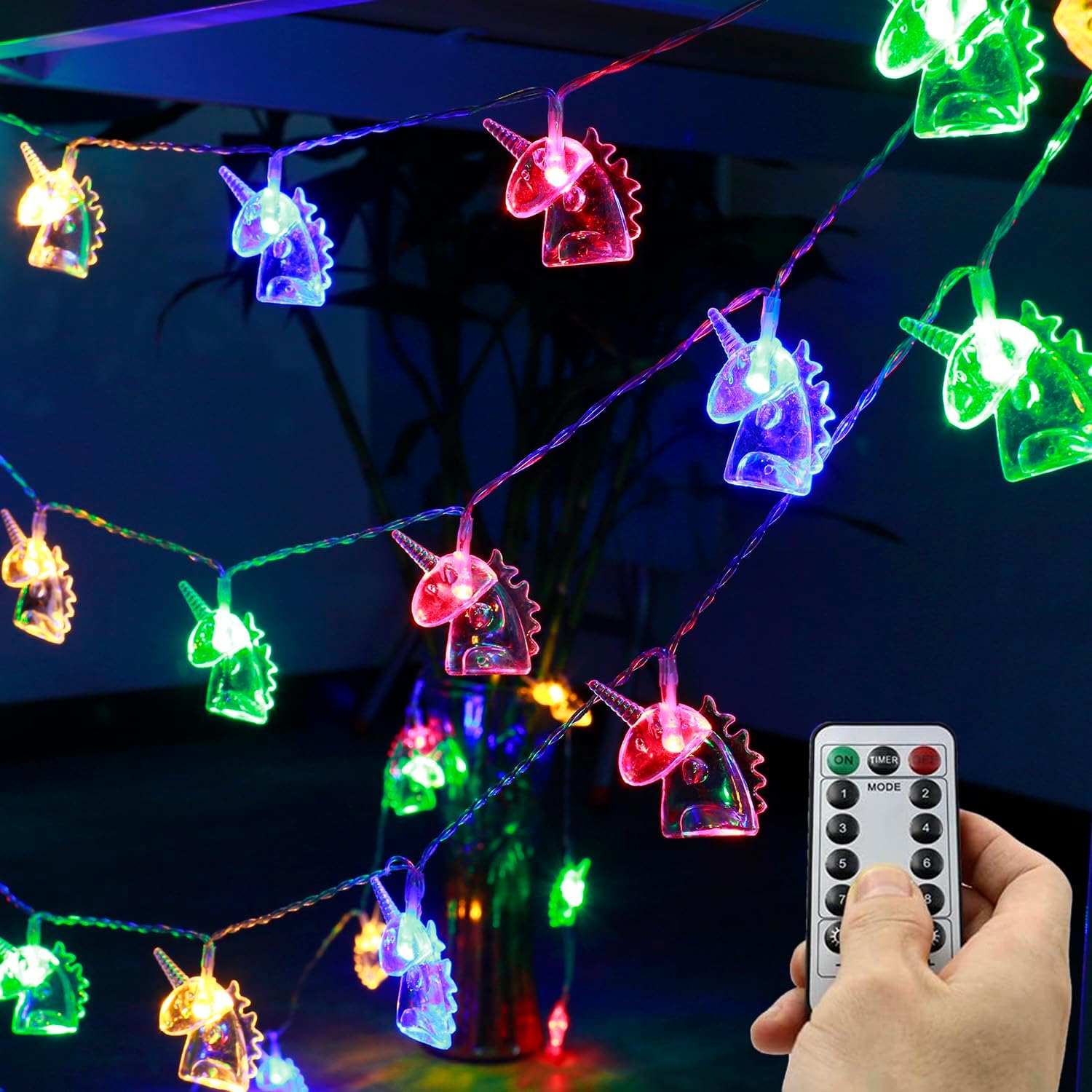 Amazon.com: Unicorn Birthday Decorations Fairy Lights Battery Operated ...
