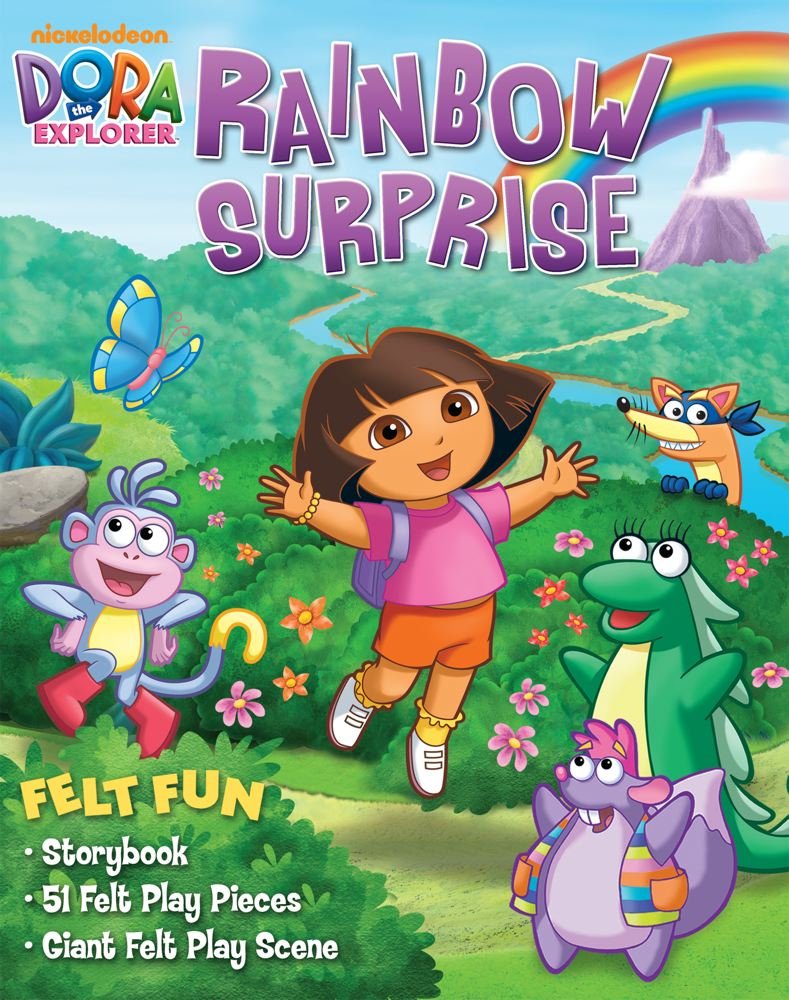 Amazon.com: Dora the Explorer Rainbow Surprise: Felt Fun Storybook ...