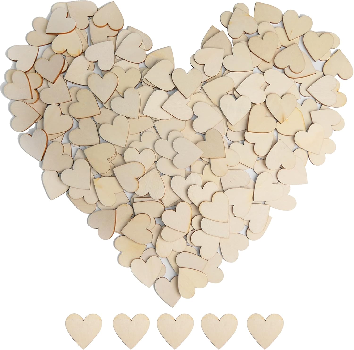 Amazon.com: HADDIY 1 Inch Small Wooden Hearts for Crafts,200 Pcs ...