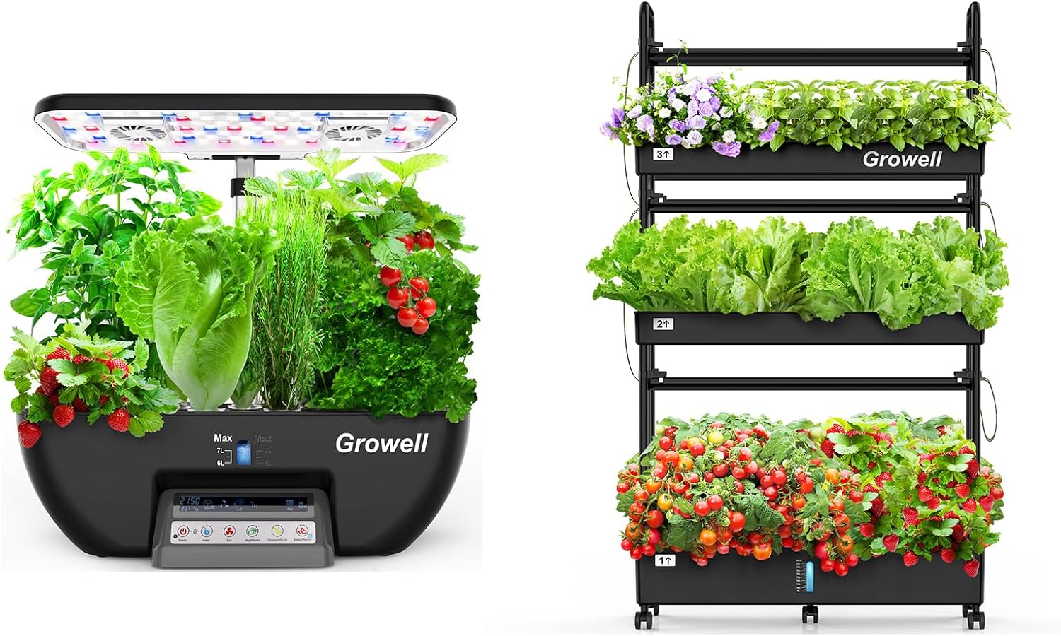 Amazon.com: Growell 17 Pods & 90 Pods Hydroponics Growing System Kit ...