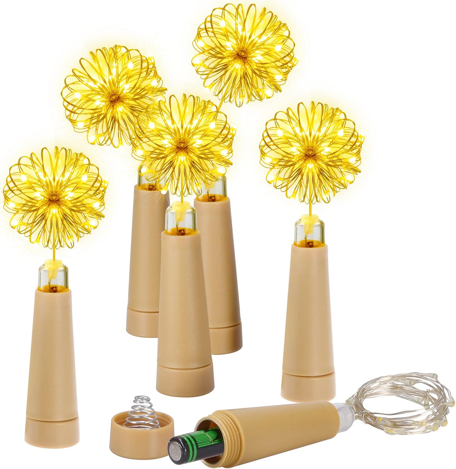 Ymenow Bottle Lights with Cork and 6-Hour Timer, 10pcs Battery Operated ...