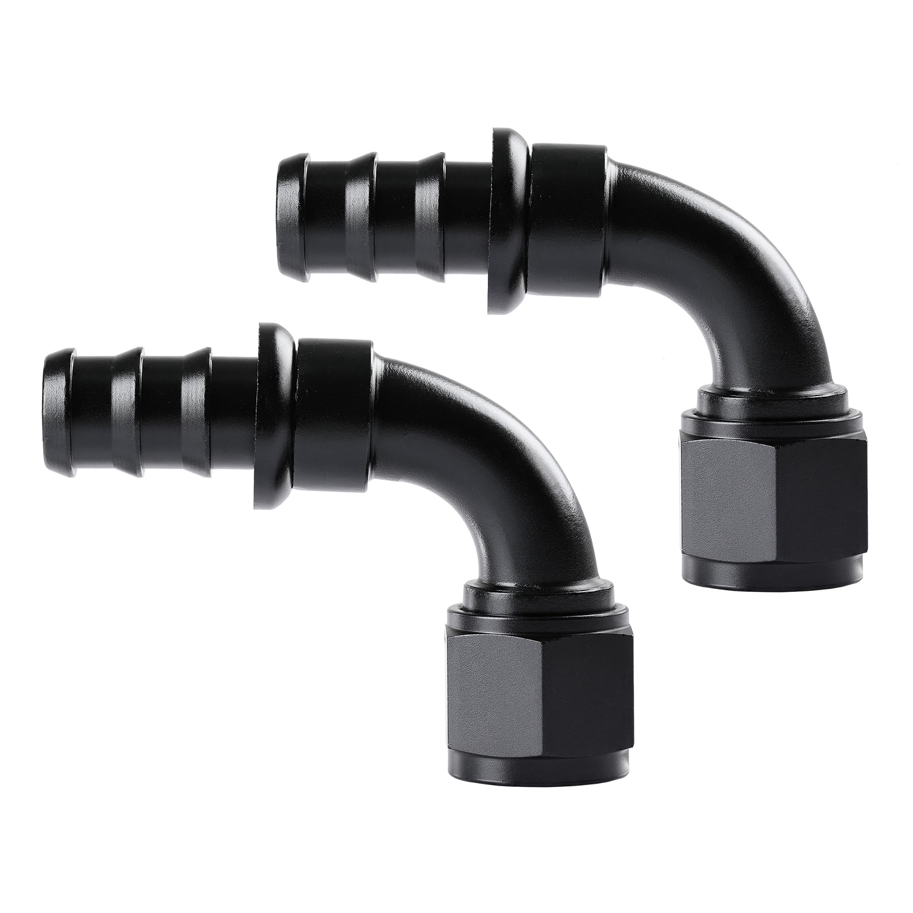 Amazon.com: Ucreative 12AN 90 Degree Push Lock Hose Fitting End Black ...