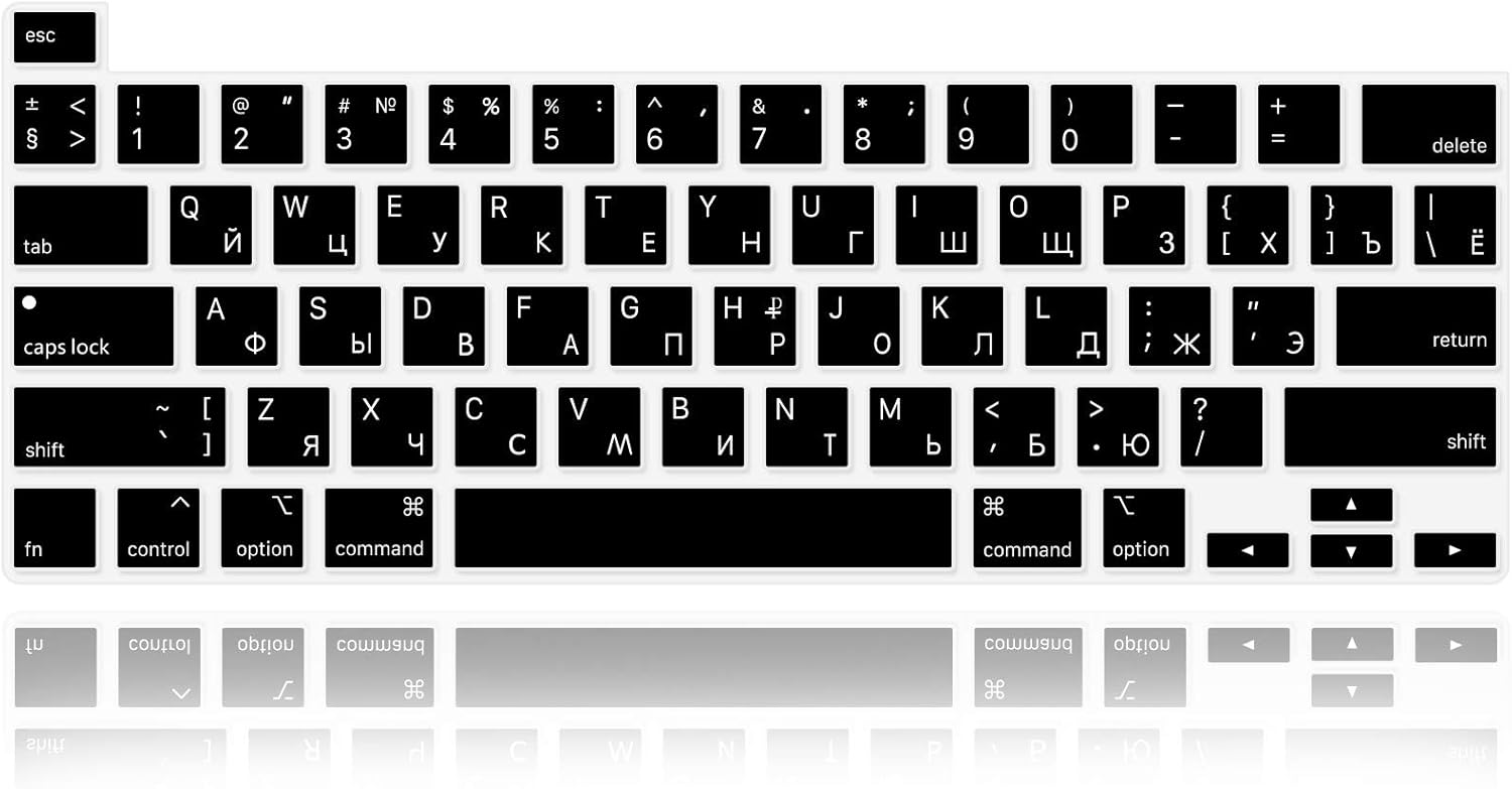 Amazon.com: MMDW Russian Language Silicone Keyboard Cover Skin for ...