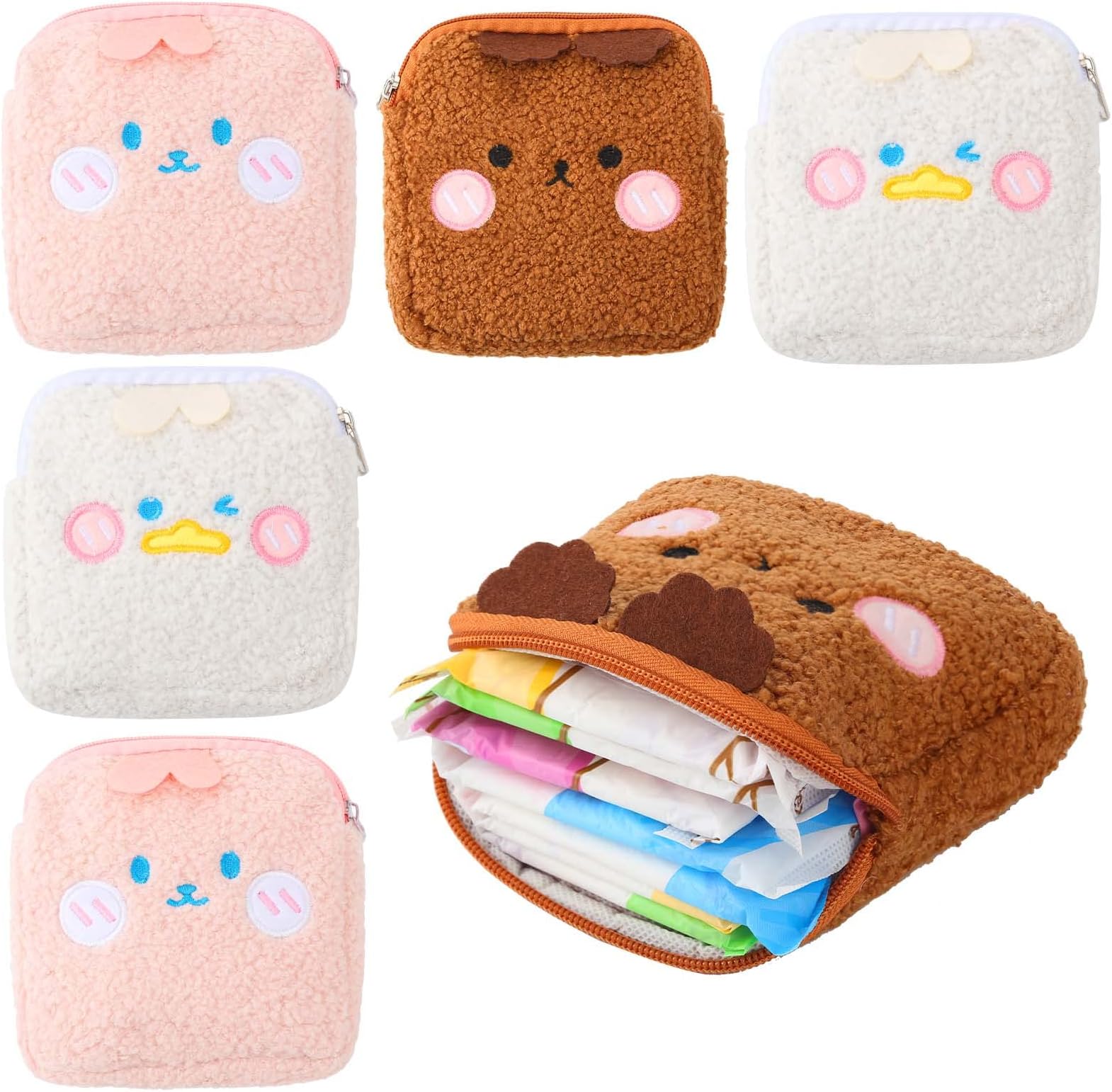 Amazon.com: 6 Pieces Sanitary Napkin Storage Bag Menstrual Pad Pouch ...