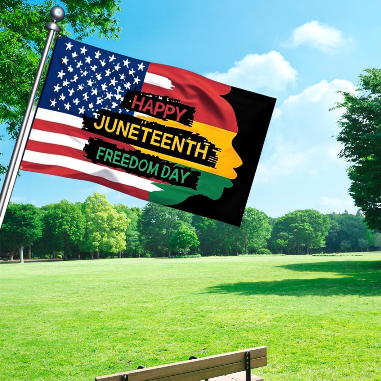 Amazon.com : LOONELO Happy Juneteenth Garden Flag, 3x5 Ft Freedom Day ...