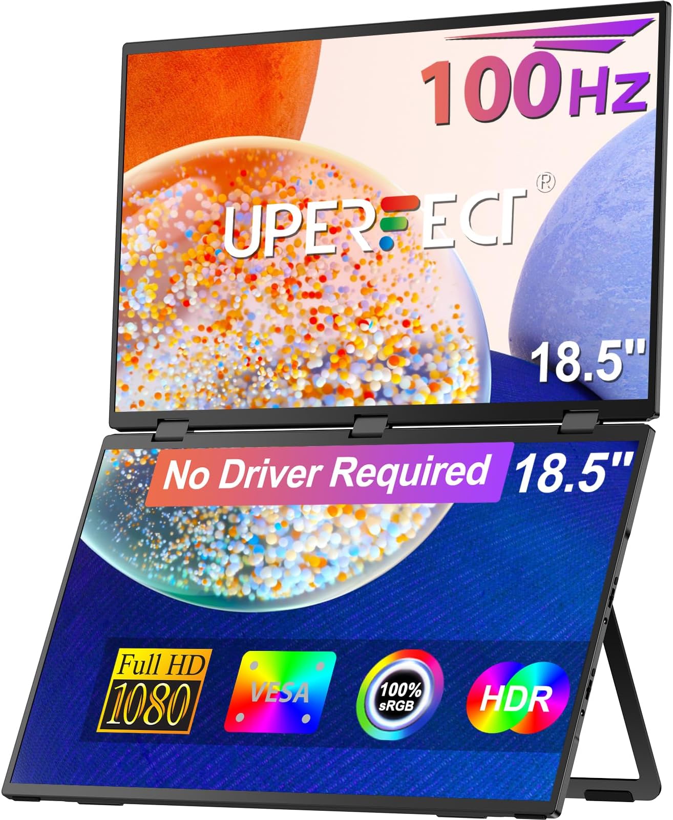 UPERFECT Delta 18.5" 100Hz Dual Monitor Portable Monitor for Laptop ...