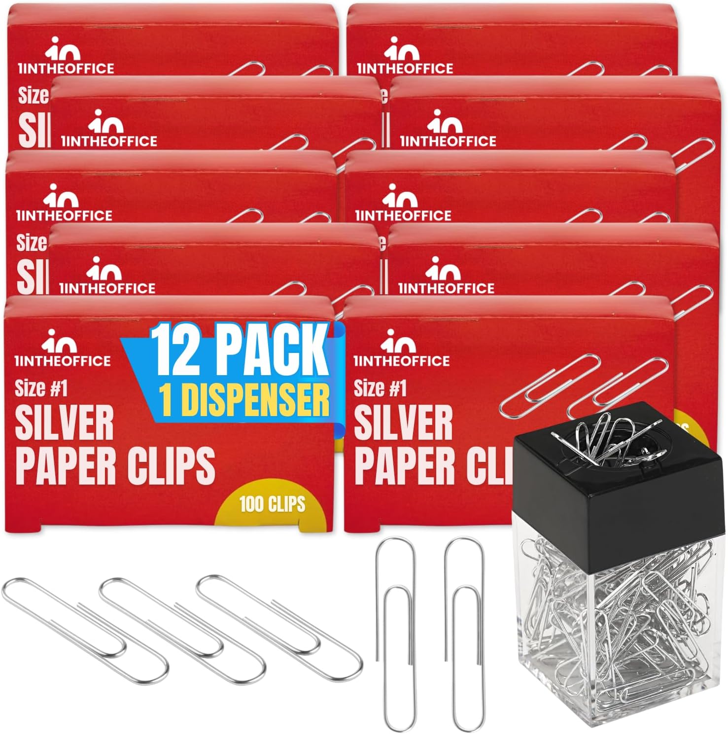 Amazon.com : 1InTheOffice Paper Clip Dispenser, Magnetic-Top, #1 ...
