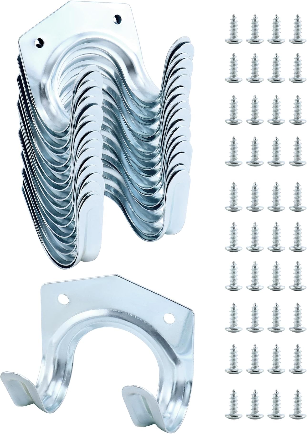 QWORK 20 Pack Heavy Duty Tool Hooks Metal Storage Hooks with 40 Screws ...