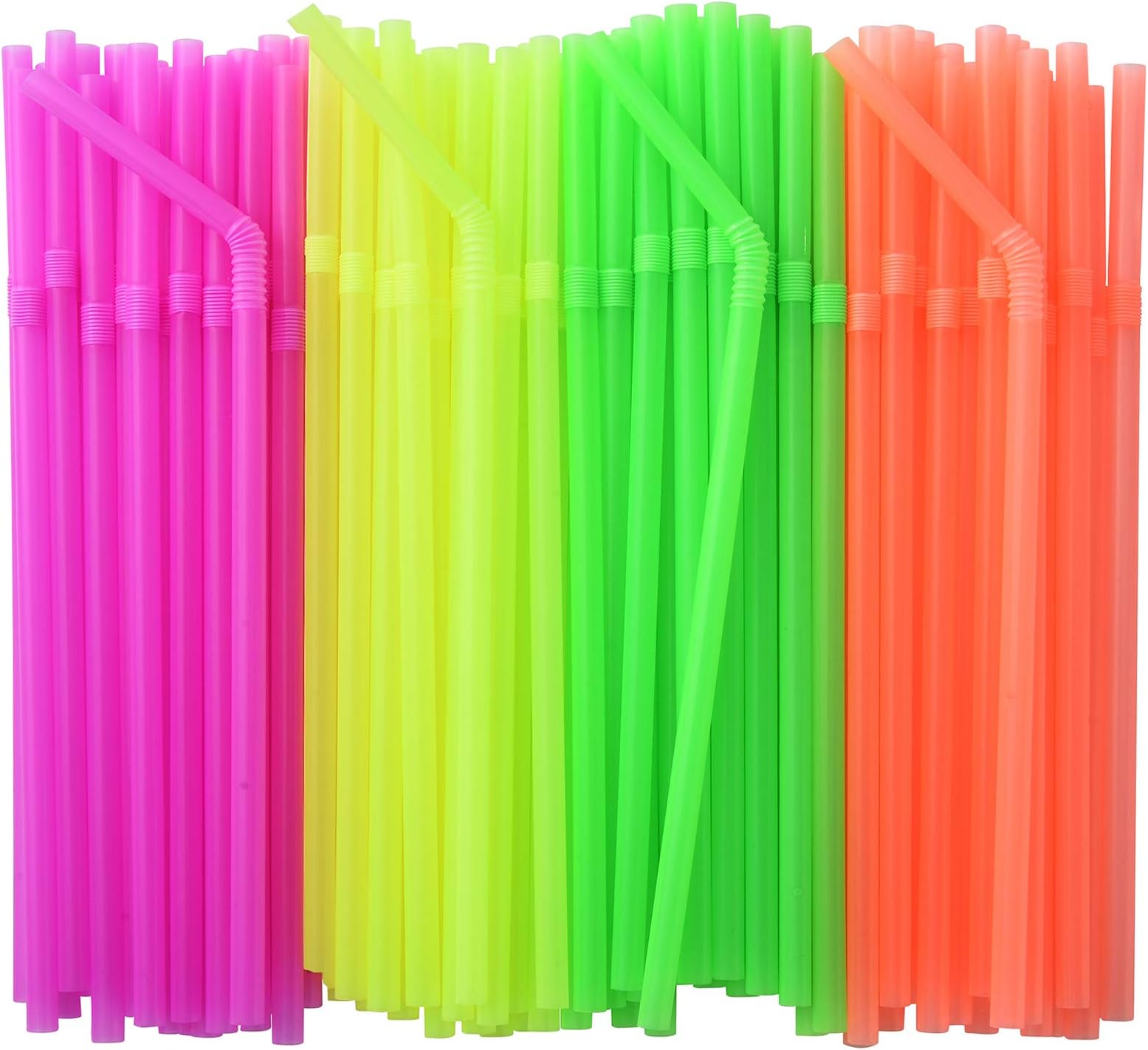 Amazon.com: Lallisa 100 Pcs Halloween Glow in the Dark Straws light up ...