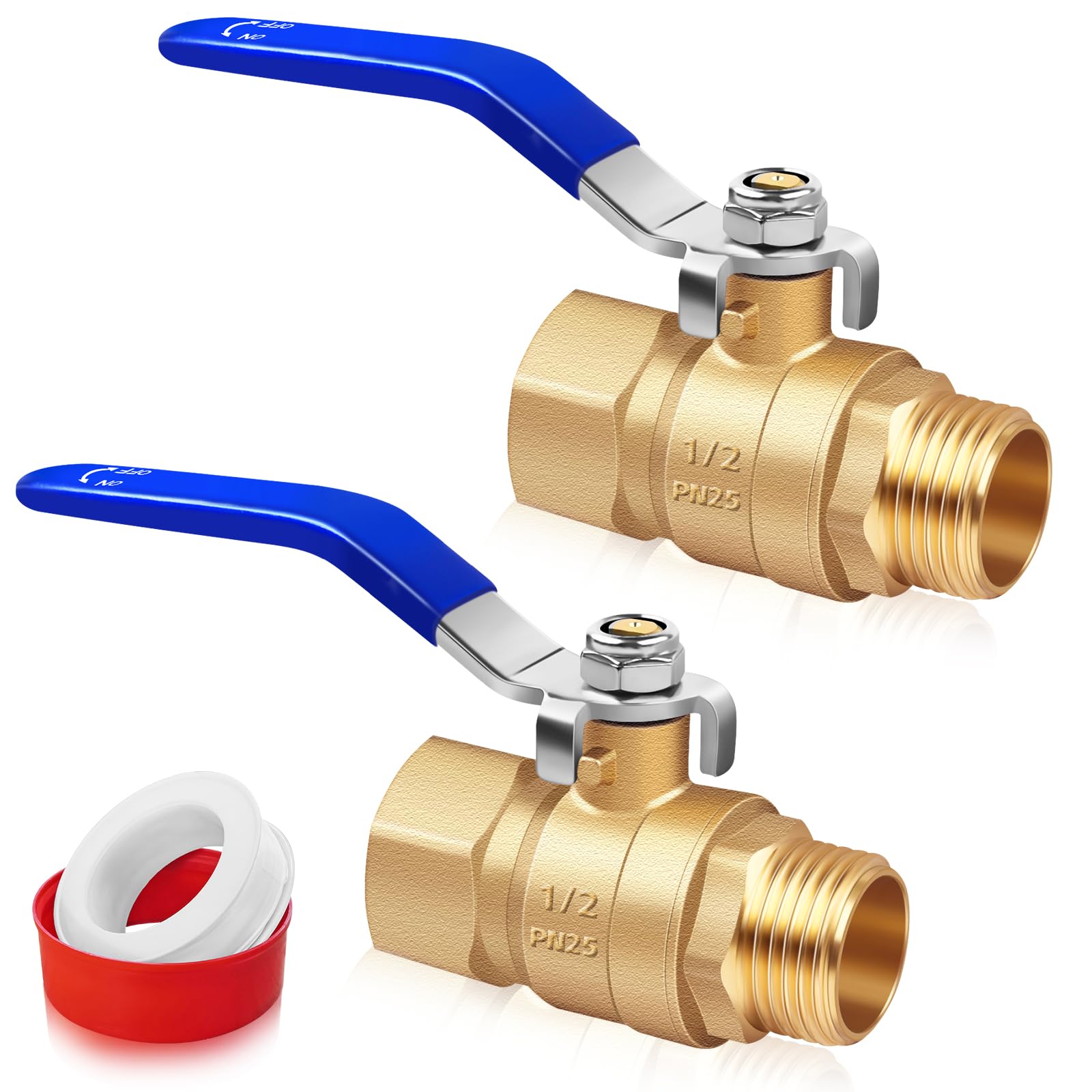 Amazon.com: FANOVO Full Port Forged Brass Ball Valves, 1/2 inch NPT ...