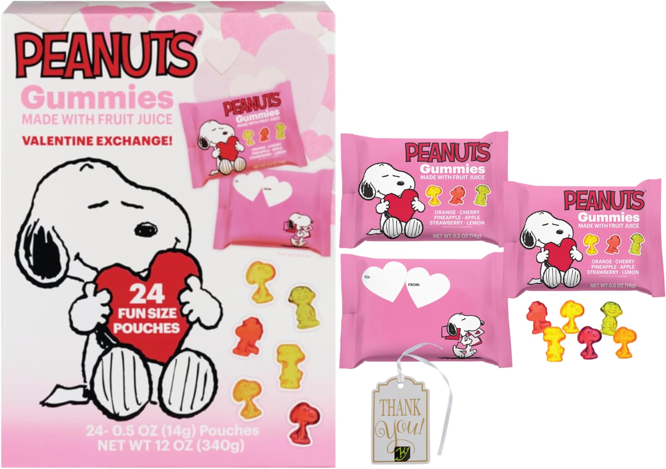 Amazon.com : Peanuts Snoopy Valentine's Classroom Exchange Gummies For ...