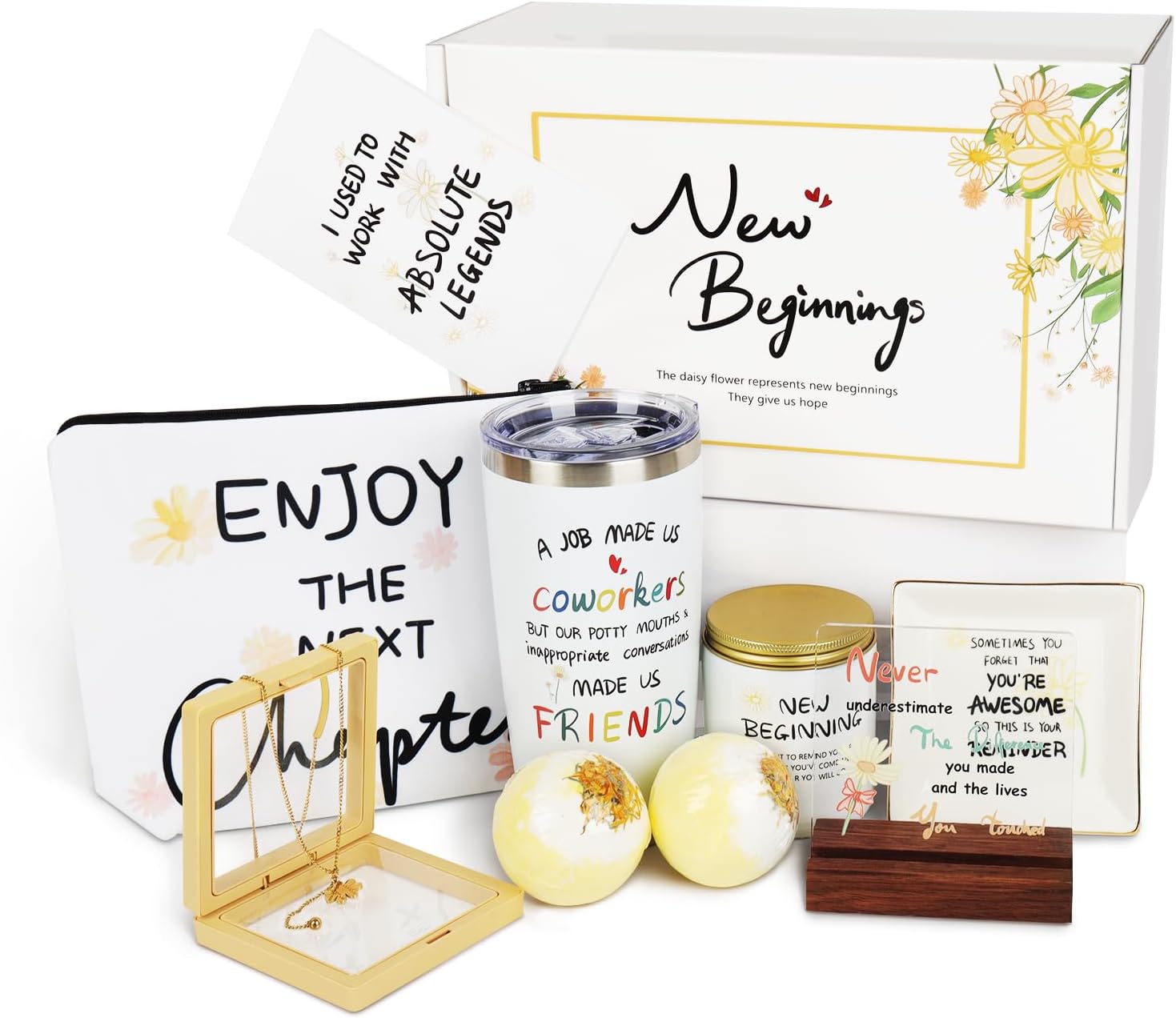 Amazon.com: ELSEULAR Coworker Gifts for Women Luxury New Beginnings ...