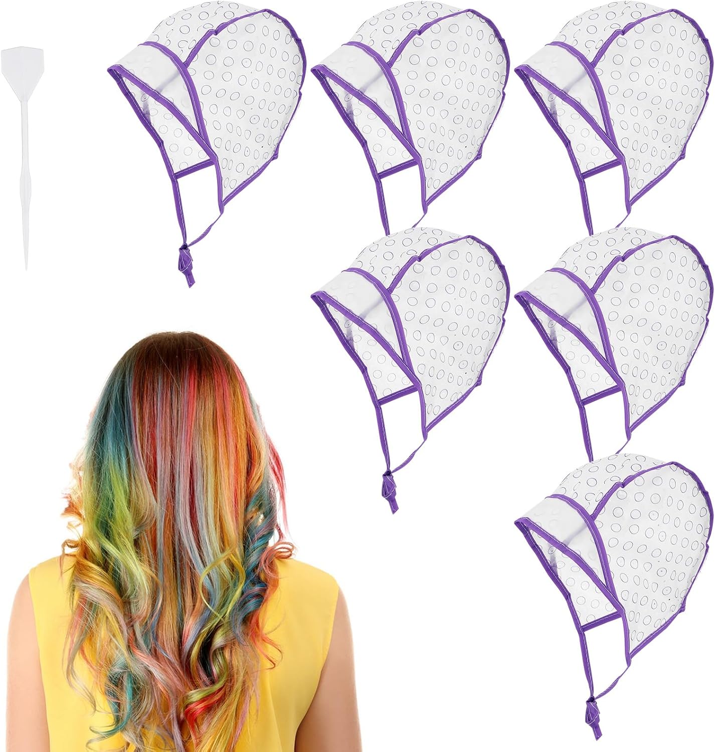 WLLHYF 6 Pieces Hair Cap Dye Colouring Cap Highlighting Frosting Cap ...