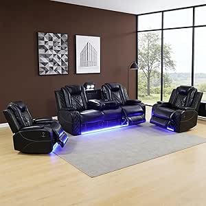 Amazon.com: Bicerkib Power Recliner Sofa Set for Living Room Furniture ...