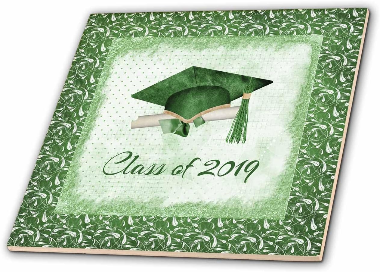 Amazon.com: 4 Inch Ceramic Tile - Graduation Cap, Diploma, Faded Dots ...