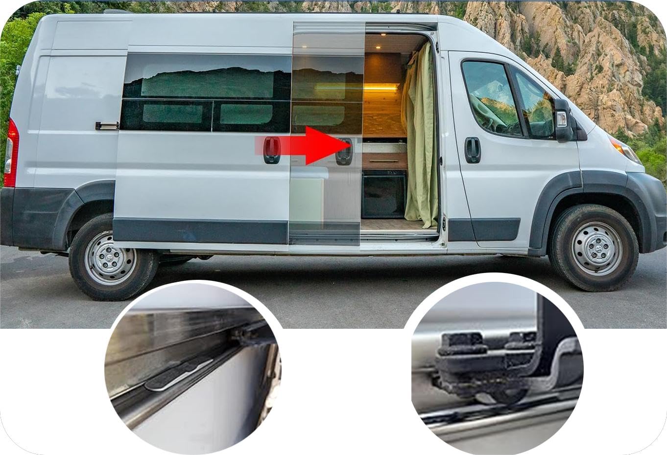 Snapklik.com : Van Mods Sliding Door Stopper Compatible