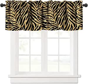 Amazon.com: Glitter Zebra Print Valance Curtain Gold Black Wild Animal ...