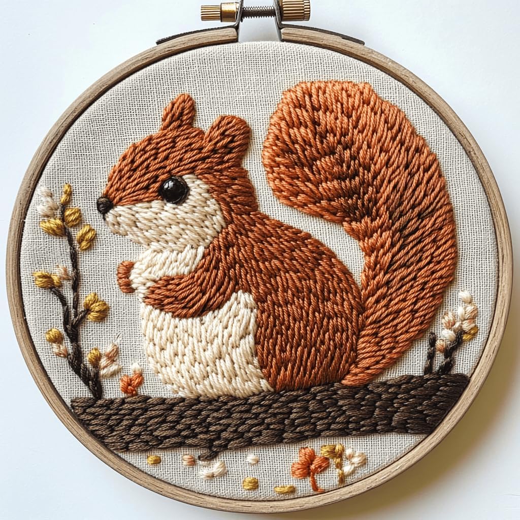 Amazon.com: Punch Needle Kit for Beginners – Squirrel Punch Stitching Kit for Adults, DIY Needle ...