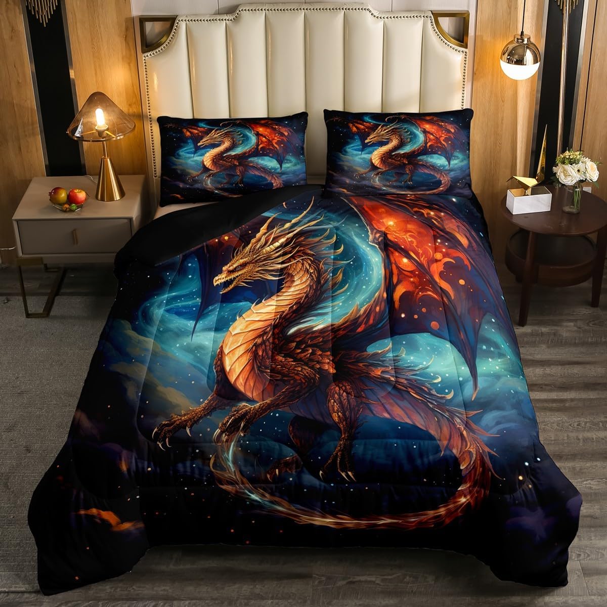 Amazon.com: Erosebridal Watercolor Dragon Comforter Set for Boys Girls ...