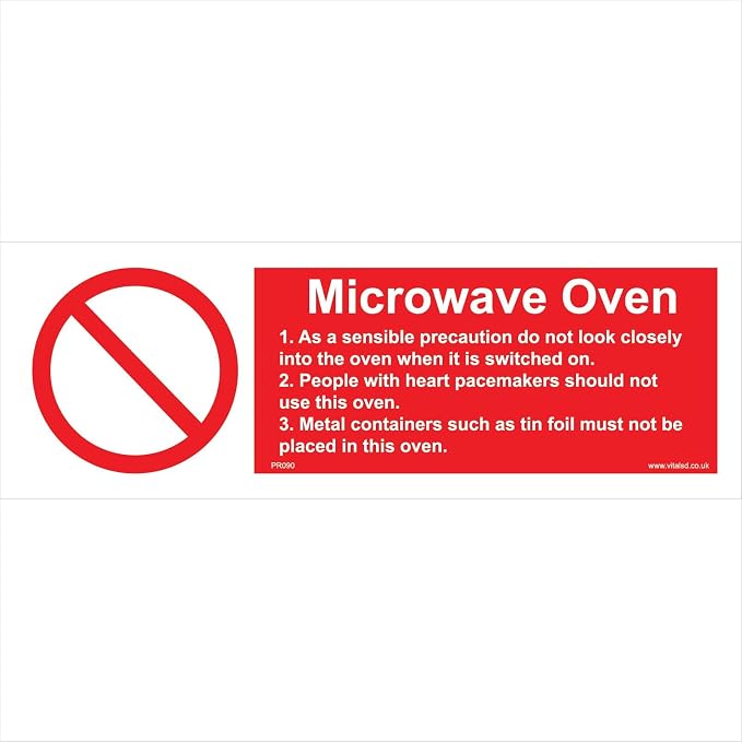 PR090 Prohibition Sign MICROWAVE OVEN SAFETY Signs 600mm x 200mm 10MM ...