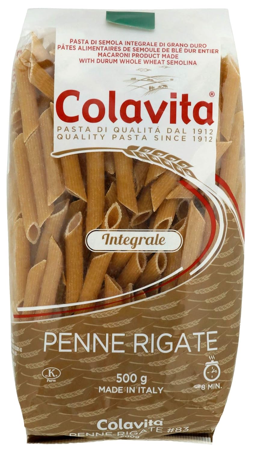 Colavita Penne Rigate Pasta 500 g | Durum Whole Wheat Pasta | High ...