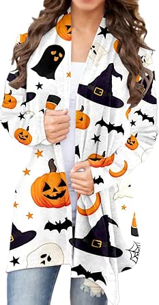 Generisch Damen Halloween Cardigan Pullover Langarm Offene Front ...