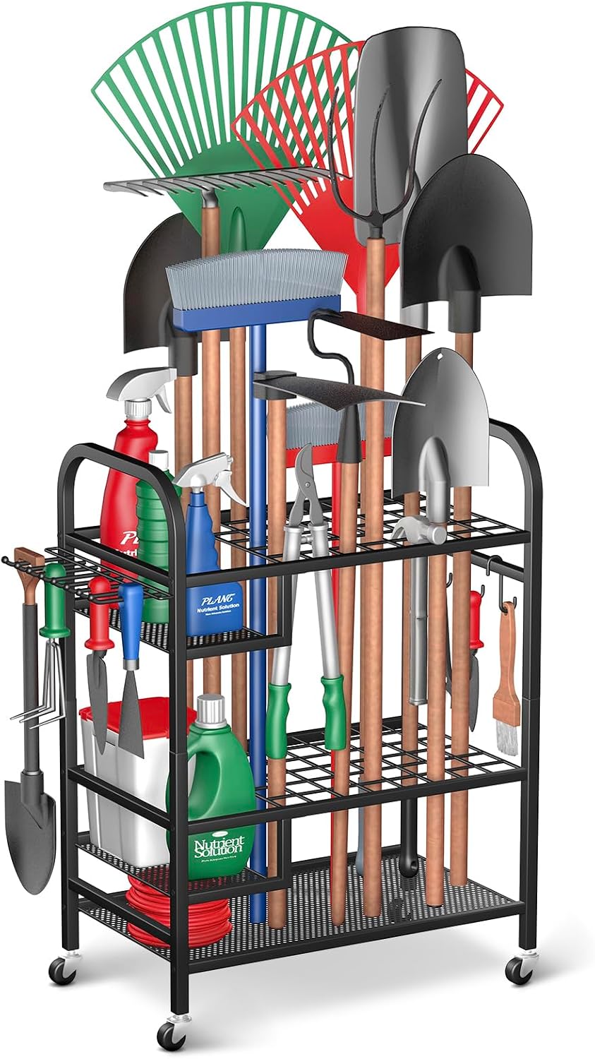 Amazon.com: Sokurdeg Garden Tool Organizer for Garage, Yard Tool Rack ...
