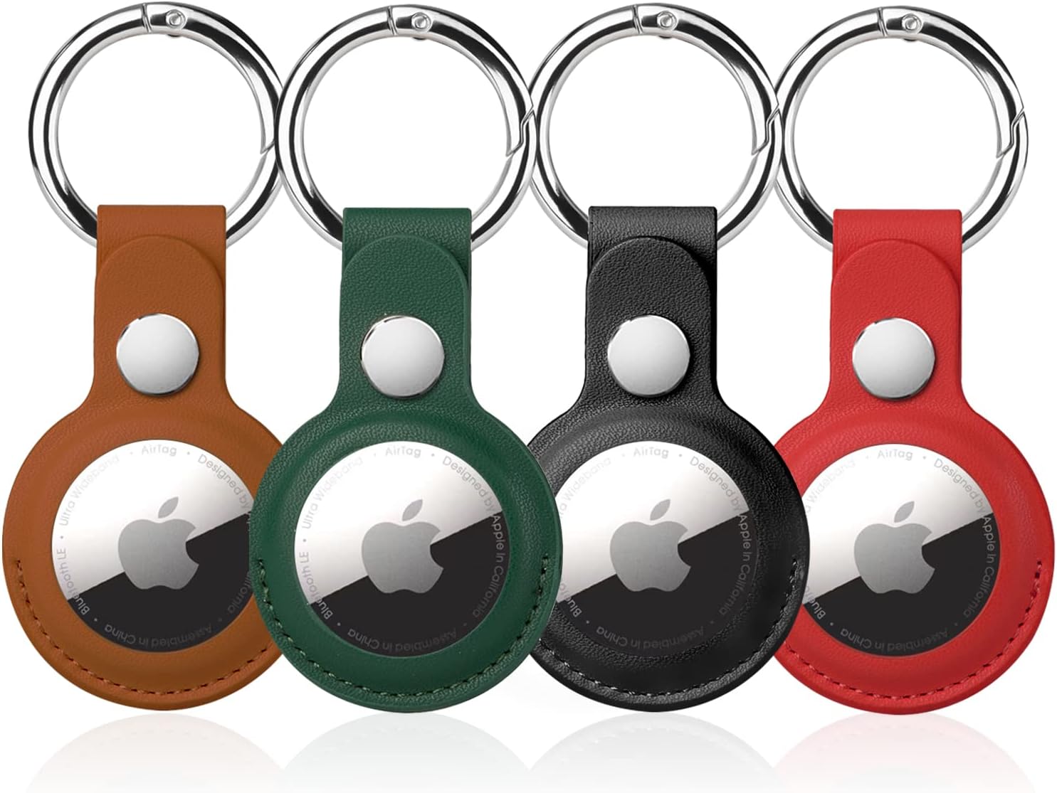 Amazon.com: 4 Pack Airtag Holder, Air Tag Keychain, PU Leather Airtag ...