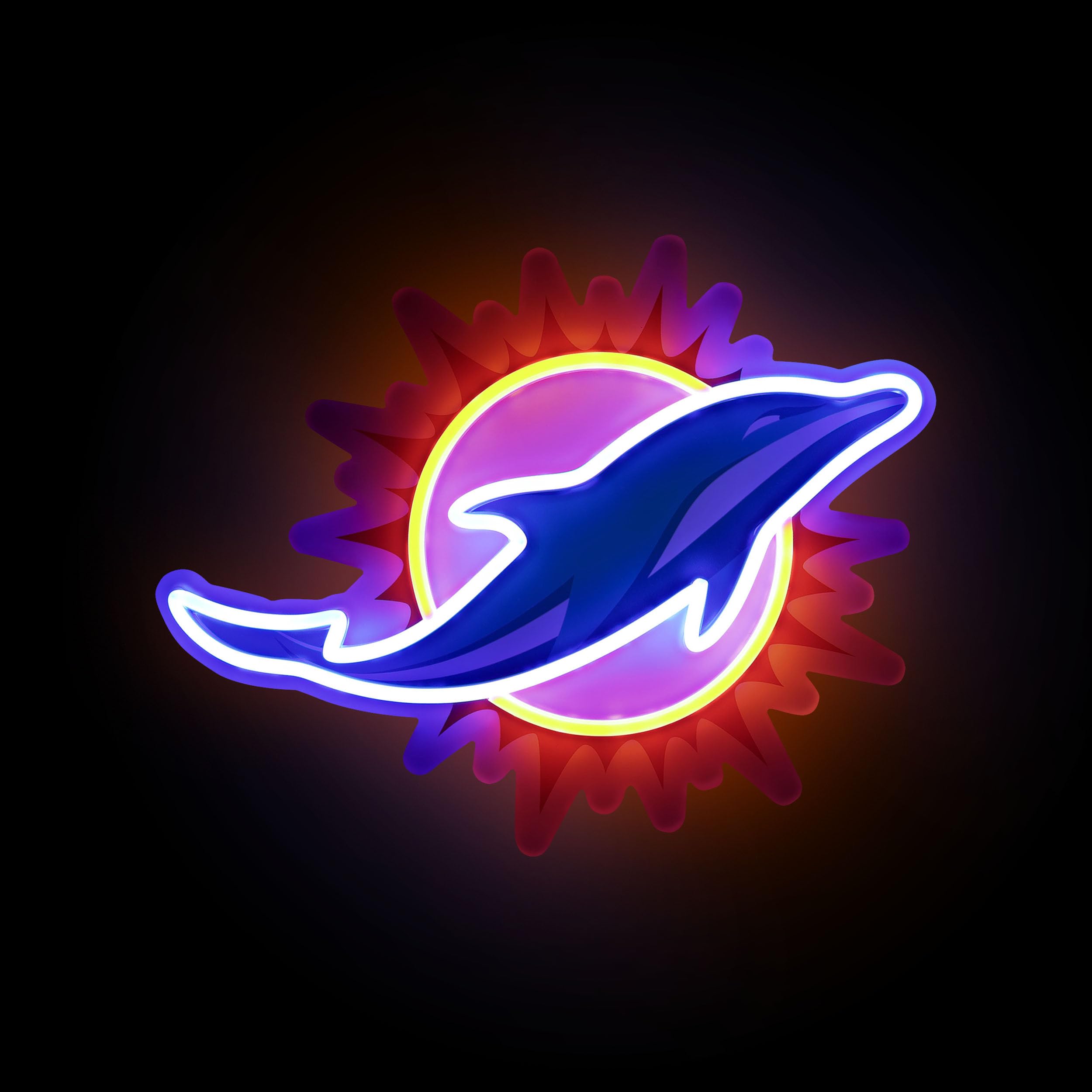 Snapklik.com : Miami Dolphins NFL Team Logo LED Neon Light Up Sign