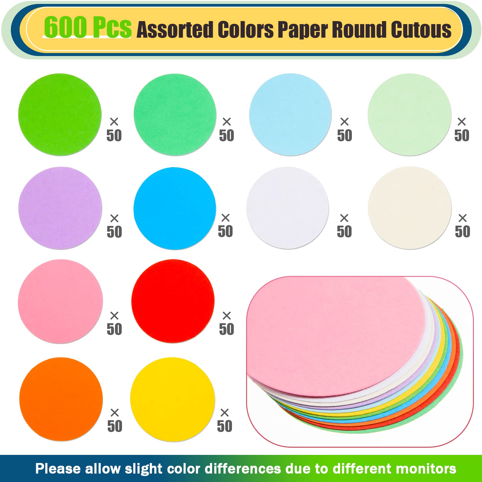 Snapklik.com : 240 Pcs 5.9 In Round Cutouts Paper Circles Assorted ...