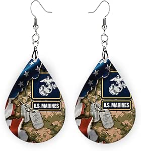 Amazon.com: Military Teardrop Dangle Earrings, Military Earrrings for ...