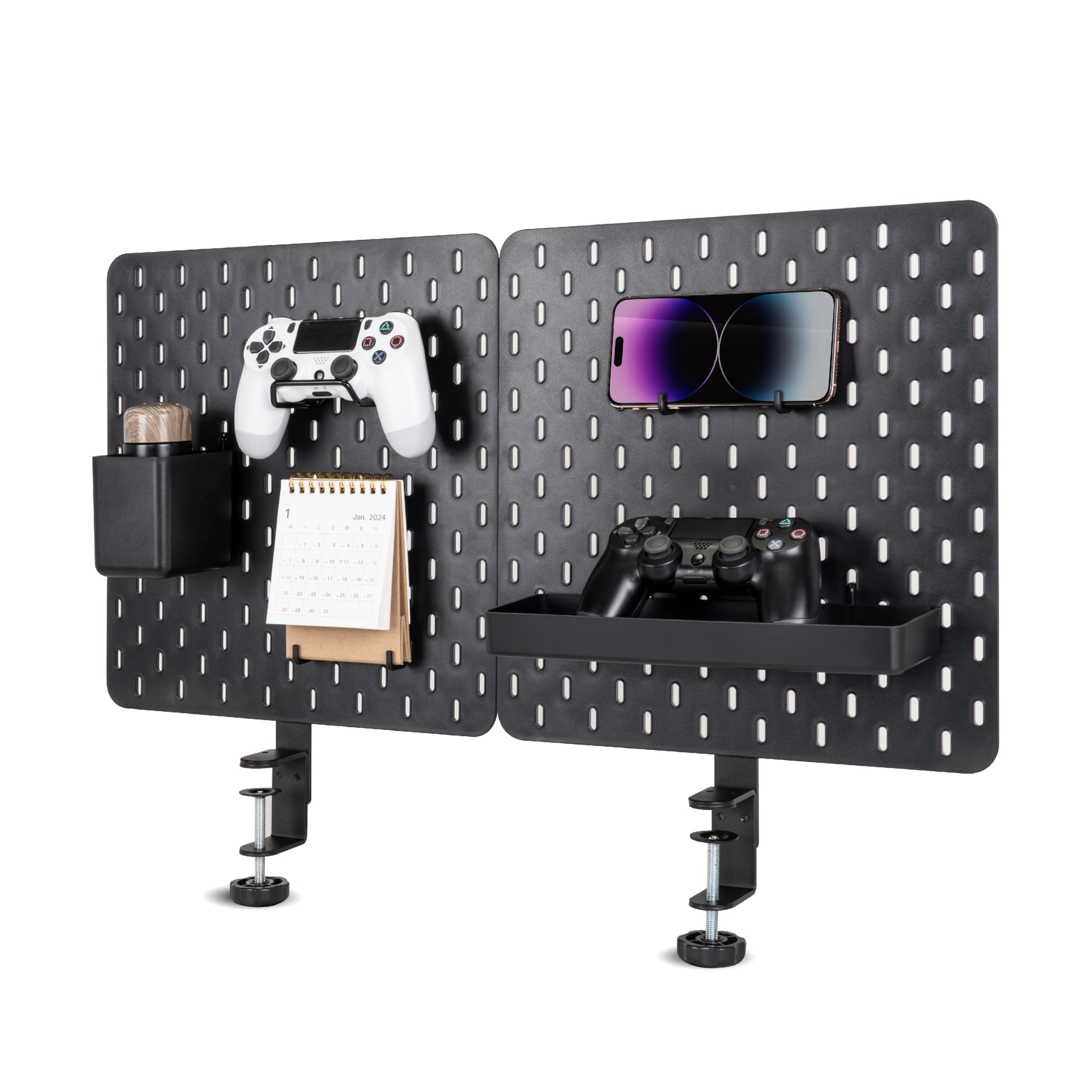 EHO 2 PCS Clamp On Desk Pegboard, 13.5”x 14” Short Privacy Divider ...