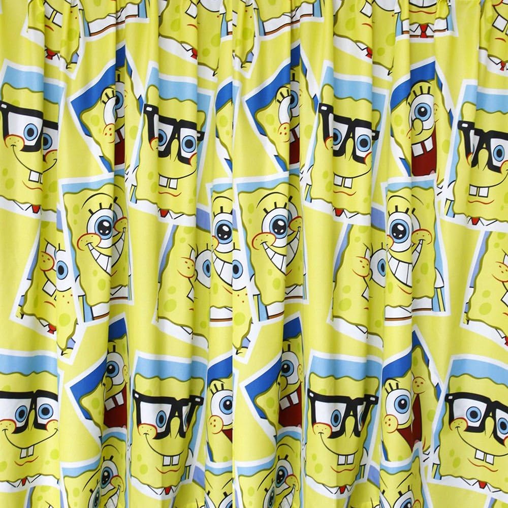 Character World SpongeBob Squarepants Framed 72" Curtains,Multi ...