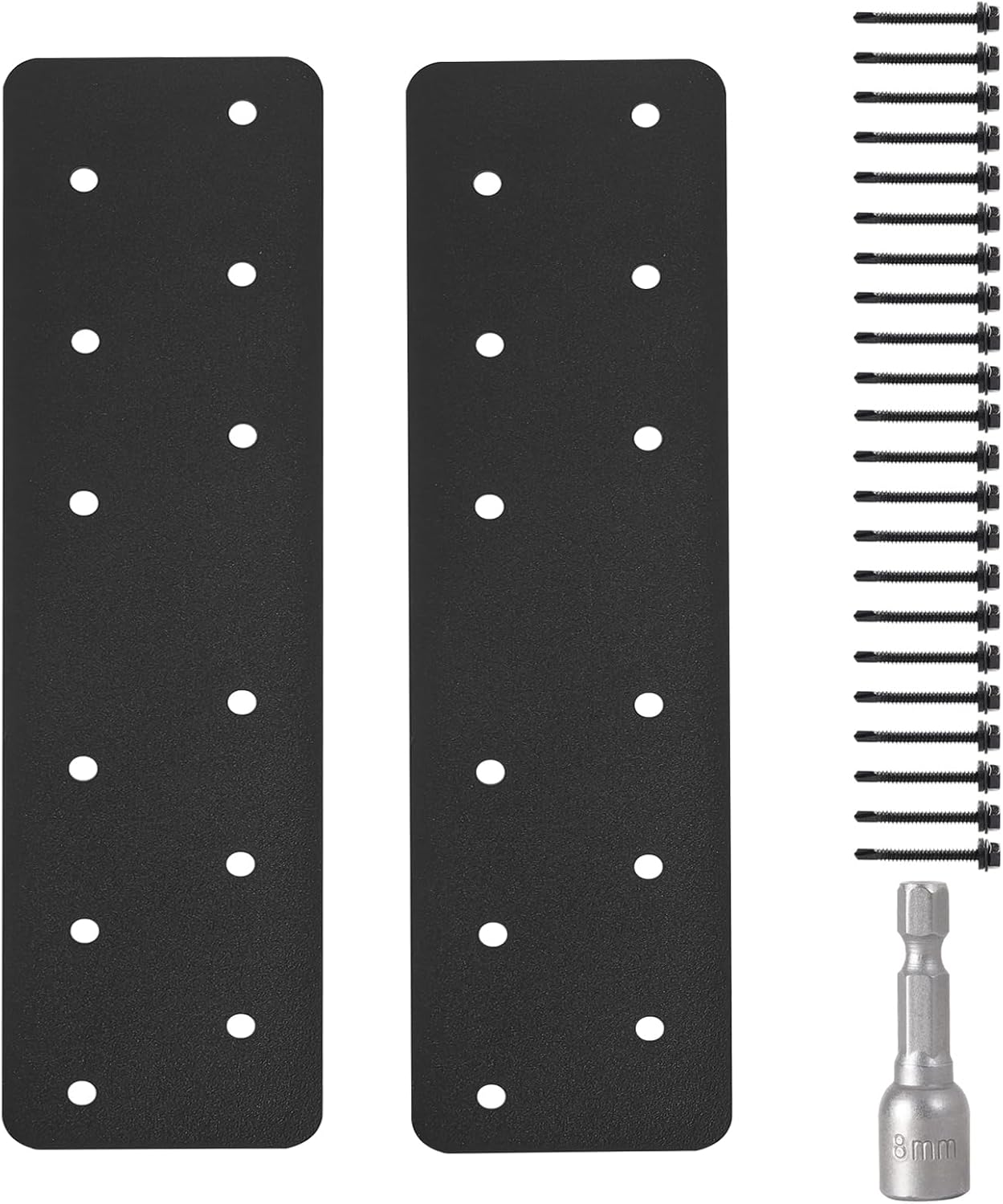 Amazon.com: 2 Pcs 11.8"x3" Straight Steel Flat Plate, Heavy Duty ...