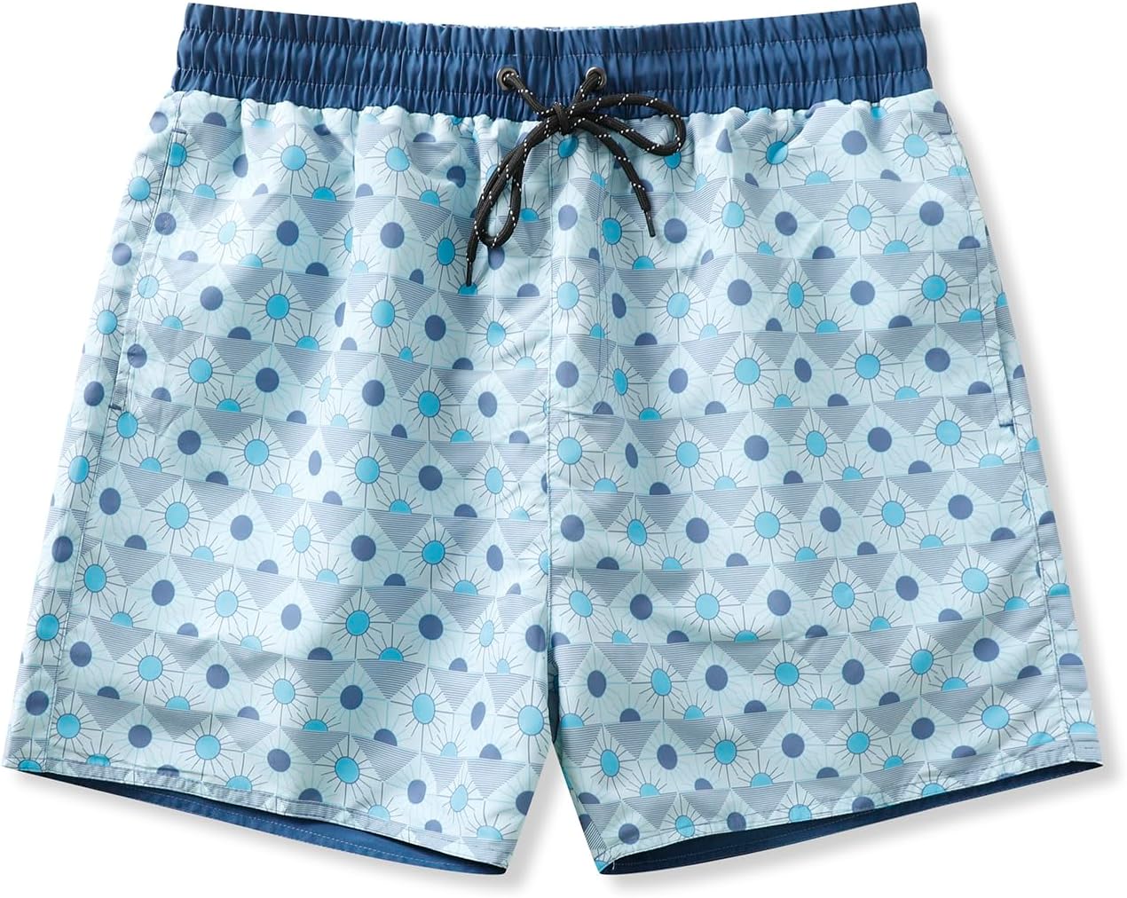 Men's Swim Trunks,Reversible, Blue Floral Pattern, Quick Dry, Elastic ...