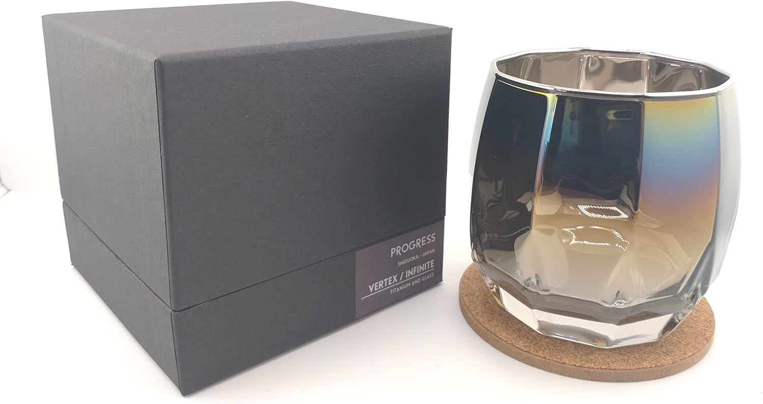 Amazon | PROGRESS 正規品 おしゃれ ロックグラス チタンミラー 日本製 お祝い 父の日 ギフト プレゼント ウィスキー ワイン お酒がまろやかに コルクコースター付 ...
