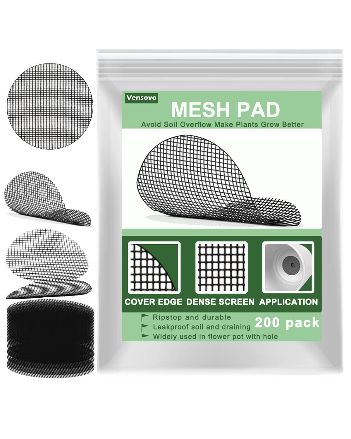 Snapklik.com : Vensovo Mesh Pad For Flower Pots - 200 Pack 2 X 2 Inch ...