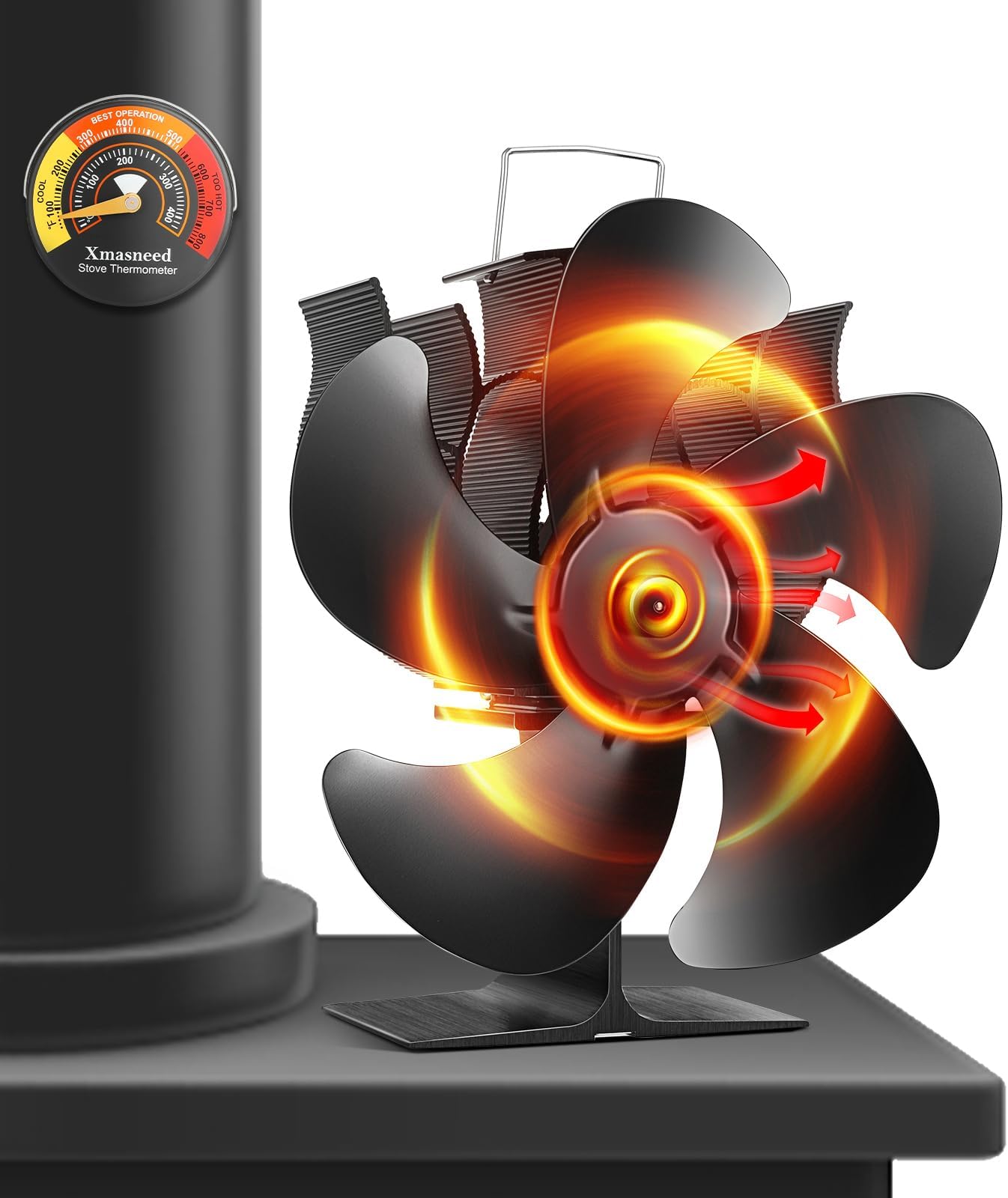 VonHaus Stove Fan – Log Burner Fire Fan for Wood Burning Stoves ...