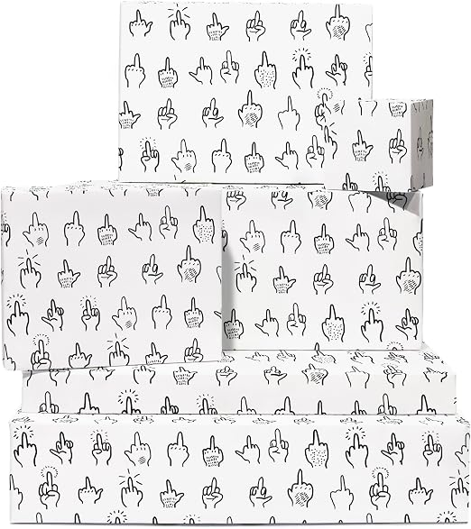 Amazon.com: CENTRAL 23 Funny Wrapping Paper - 6 Sheets of Birthday Gift ...