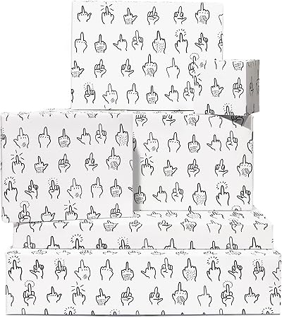 Amazon.com: CENTRAL 23 Funny Wrapping Paper - 6 Sheets of Birthday Gift ...