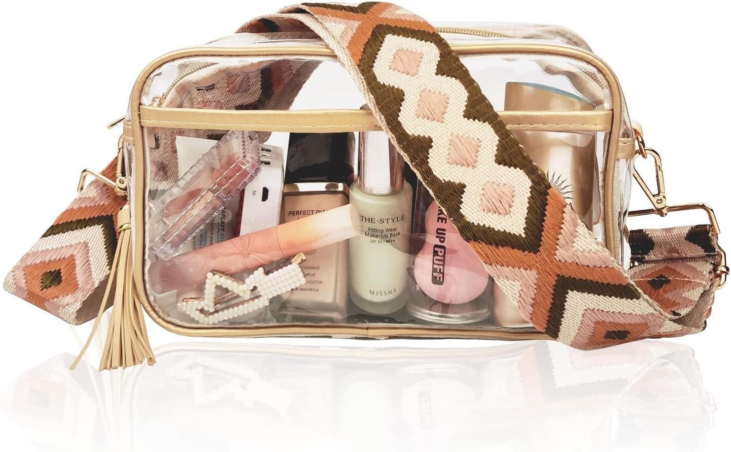 Amazon.com: Clear Crossbody Bag Stadium Approved Clear Bag for Women ...