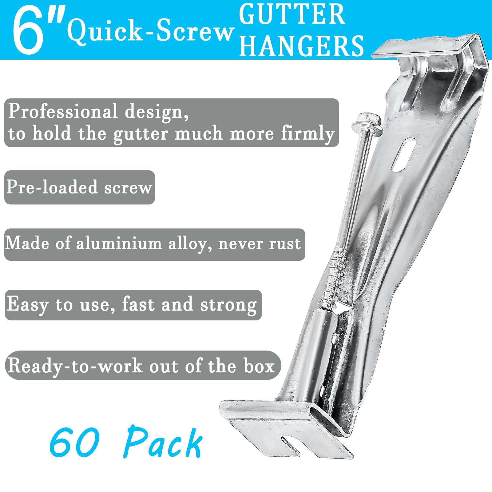 Snapklik.com : 6inch Gutter Hangers (60Pcs)