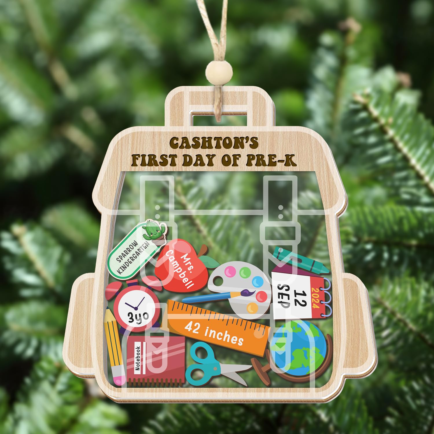 Amazon.com: Back to School Ornaments for Tree, Backpack Personalized ...