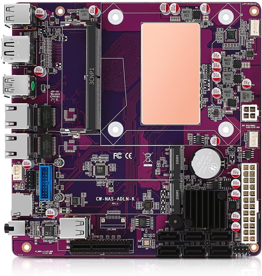 MNBOXCONET N355 NAS Motherboard DDR5 Low Power, Mini ITX Mainboard with ...