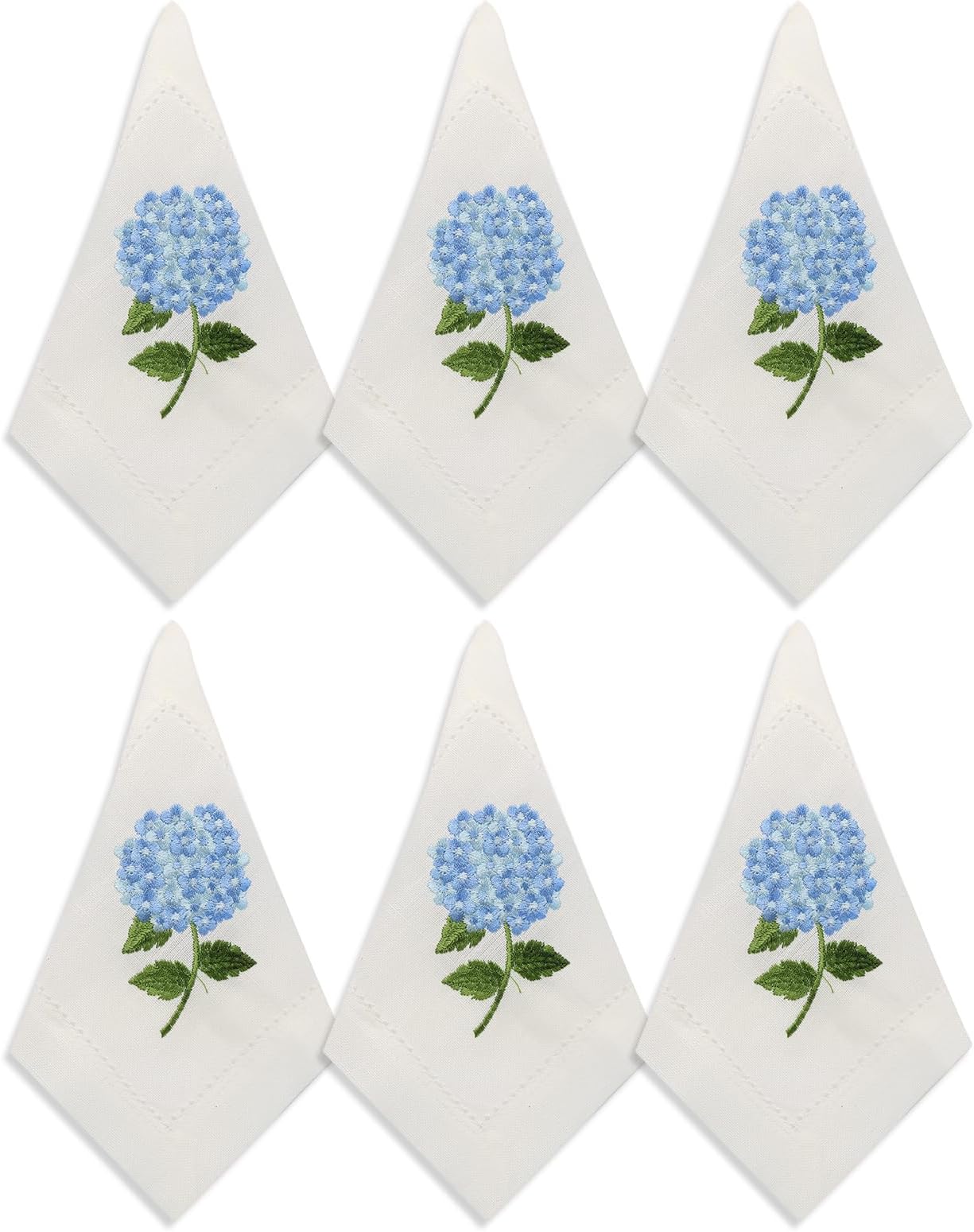 Amazon.com | 12 Pcs Embroidered White Cocktail Napkin 6'' x 6" Cloth ...