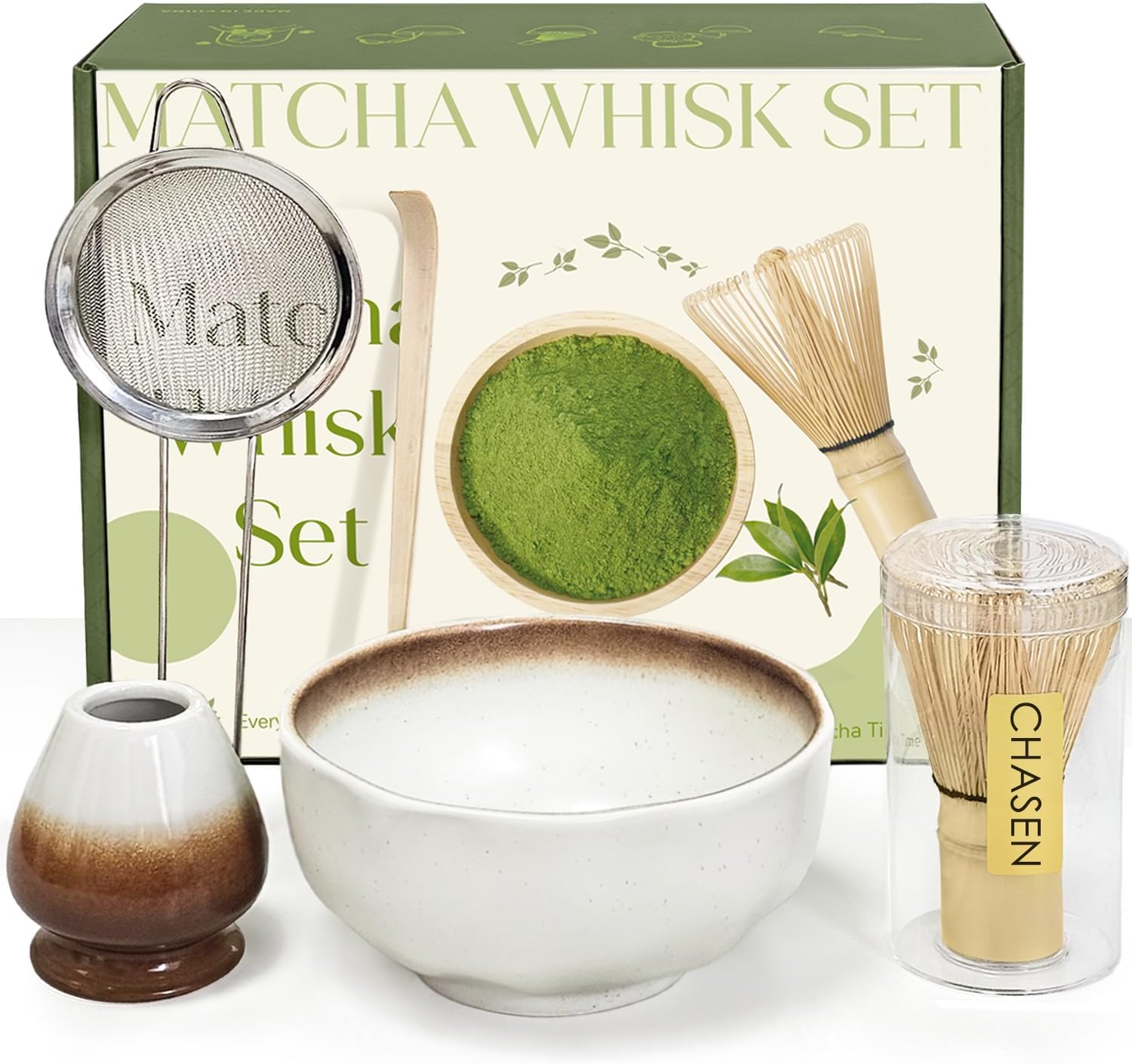 Amazon.com: Matcha Whisk Set, Japanese Tea Set (5pcs) includes Matcha ...