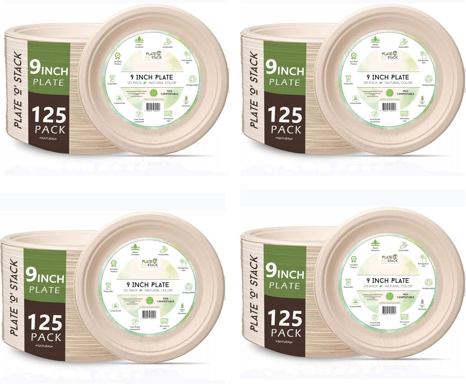 Amazon.com: 100% Compostable Disposable Paper Plates Bulk [10" 500 Pack ...