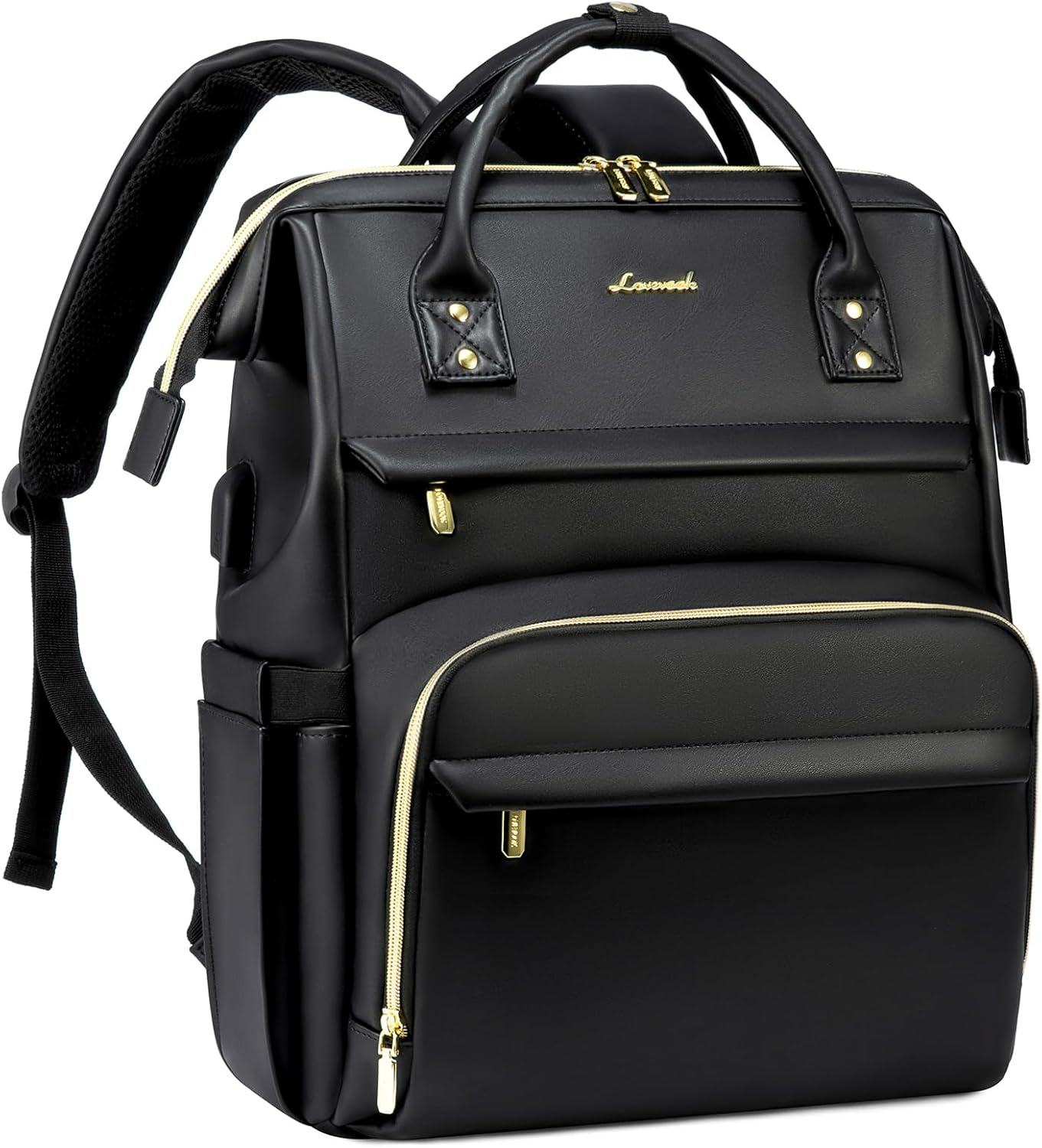 Amazon.com: LOVEVOOK leather backpack for women 17 Inch Travel Laptop ...